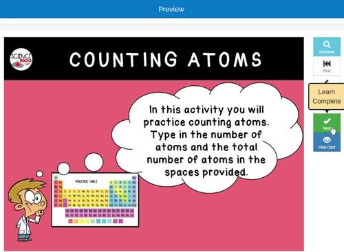 Counting Atoms In Chemical Formulas Boom Cards™ 8th Grade | Elements ...