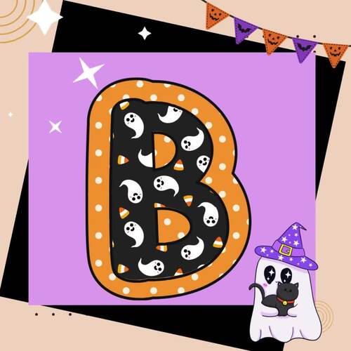 Boo Dots Halloween Bulletin Board Letters Classroom Decor by ...