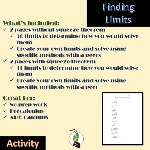 Selecting Procedures to Find Limits Activity AP Calculus 1.7 | TPT