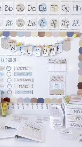 Boho Classroom Decor Bundle Calming Colors Neutral Classroom Decor Bundle