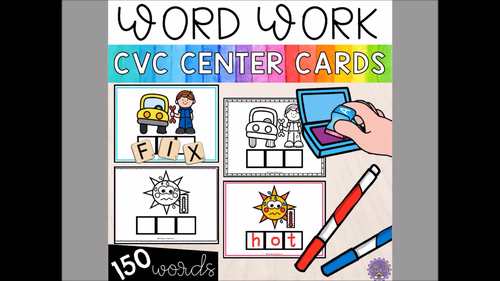 CVC Word Work Cards by Coreas Creations | TPT