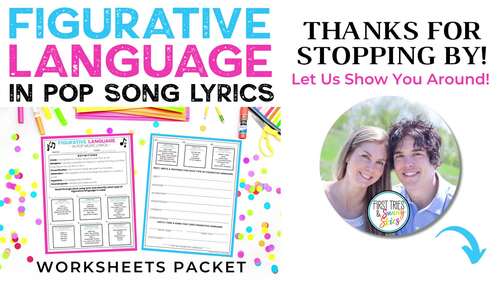 Figurative Language in Pop Songs Lyrics Worksheets | Music Song Lyric ...