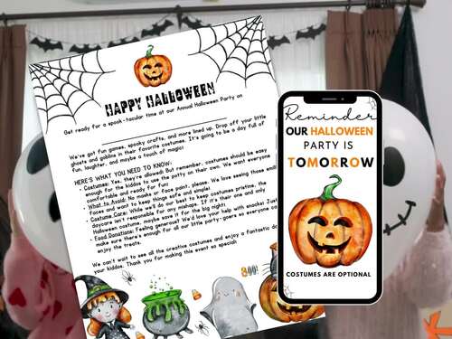 Daycare Halloween Party Parents Notice Template and Reminder for Parents