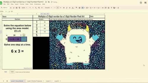 Google Sheets Pixel Art Multiply a 2-Digit number by a 1-Digit Number ...