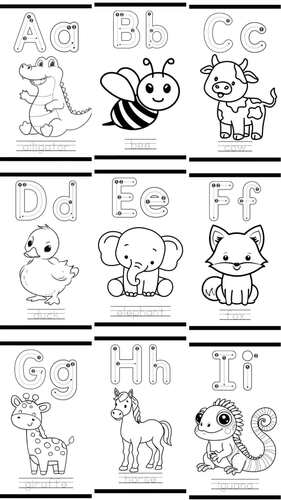 Animal Alphabet Coloring Book with Traceable Letters and Words | Letter ...