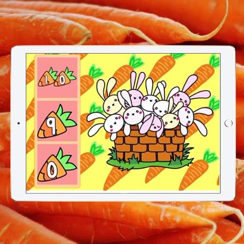 Find the numbers 0 to 10 Boom cards Easter bunny and carrots | TPT