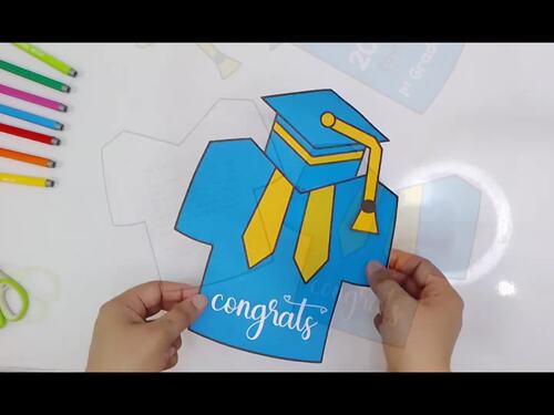 Graduation Cap Gown Craft Editable Last Day of School Sign Kinder 1st Grade