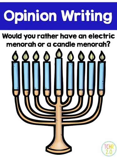 Opinion Writing Menorah Hanukkah Chanukah by TCHR Two Point 0 | TpT
