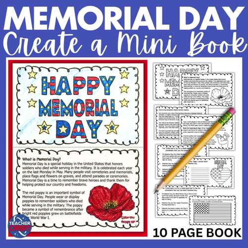 Memorial Day Mini Book Activity | End of the Year | Reading & Patriotic ...