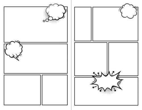 Printable Comic Book, Graphic Novel Blank Template, Blank Comic Strip