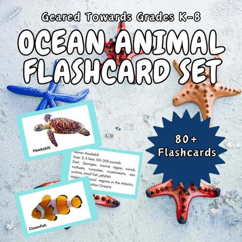 Ocean Animal Flashcard Set by SeantistsClassroom | TPT