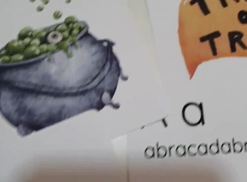 Halloween Alphabet Cards for Kids, Montessori Halloween Flashcards