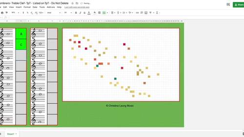 Cinco de Mayo Pixel Art Music Activity for Google Sheets- Treble Clef ...
