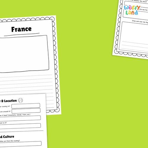 FRANCE Country Study | Geography Research Project & Printable Worksheets