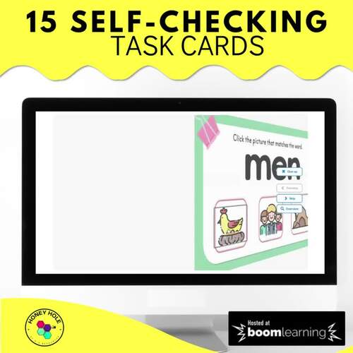 Interactive CVC Short Vowel E Boom Cards™ for Phonics Learning by Honey ...