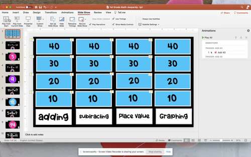 Math Jeopardy! - Place Value, Subtraction, Addition, and Graphing!