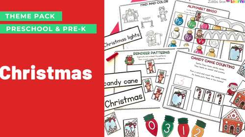 Christmas Literacy & Math Centers for Preschool, Pre-K, & Kindergarten