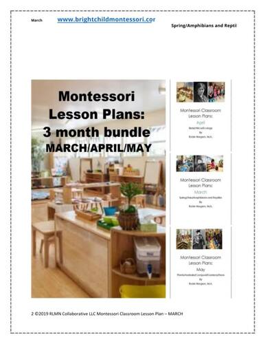 MAR APR MAY Quarterly Montessori DAILY Lesson Plan 12 weeks of curriculum