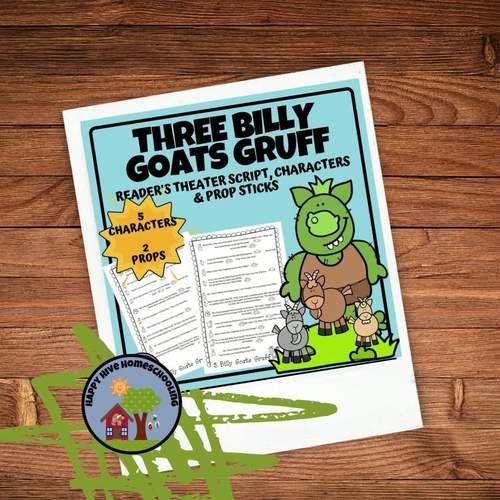 Reader's Theater Script 3 Billy Goats Gruff by Happy Hive Homeschooling