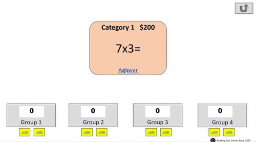 Fact Fluency Multiplication Jeopardy Bundle by Reading Into Games