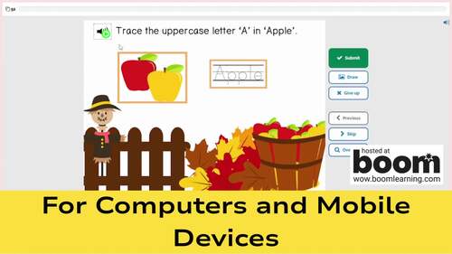 Fall Alphabet Tracing Uppercase & Lowercase Letter Digital Boom Cards™