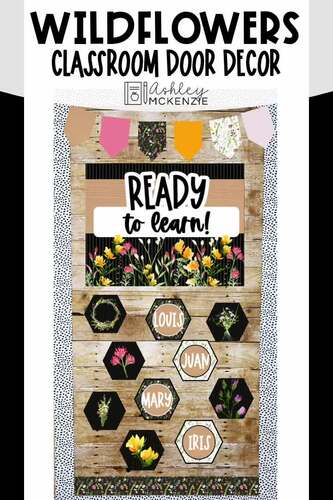 Wildflowers Classroom Door Decor Kit by Ashley McKenzie | TPT