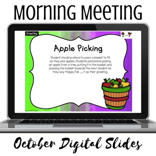 Morning Meeting October Greetings Sharing Activities & Message | TPT