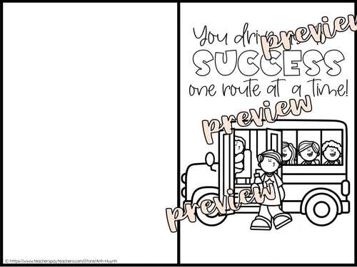 Bus Driver Appreciation Thank You Cards by Anh Huynh | TPT