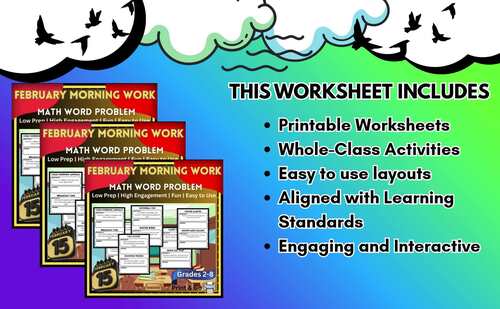 February Morning Work Math |40 Themed Word Problems| K–2 |No Prep Daily ...