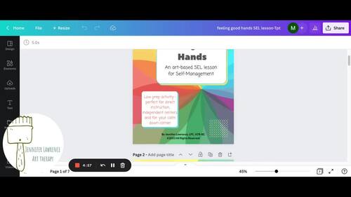 SEL Lesson: Self-Management || Feeling Good Hands by Mindful Messes