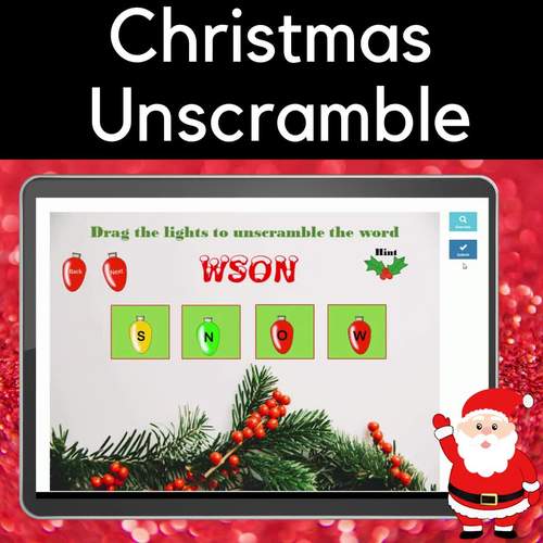 Christmas Unscramble Boom Cards by Hands on Learning LLC | TPT