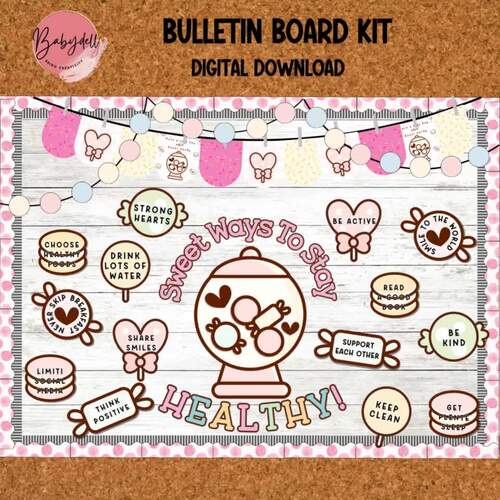 Valentine's Day Healthy Habits Bulletin Board | Sweet & Candy Health ...