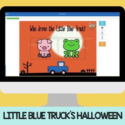 Little Blue Truck's Halloween Comprehension Boom Cards for Speech ...