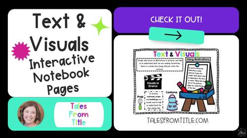 Fiction Text & Visuals Interactive Notebook Pages by Tales from Title