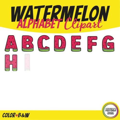 Watermelon Alphabet Clipart | ARTeam Studio Clipart by ARTeam Studio