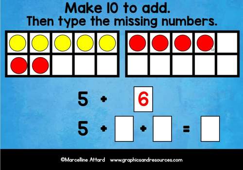 BOOM CARDS MATH WAYS TO MAKE TEN ADDITION WITHIN 10 KINDERGARTEN ...