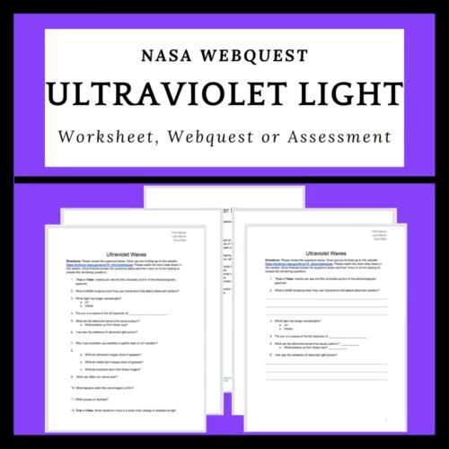 Ultraviolet Waves: NASA Webquest, Worksheet or Assessment | TpT