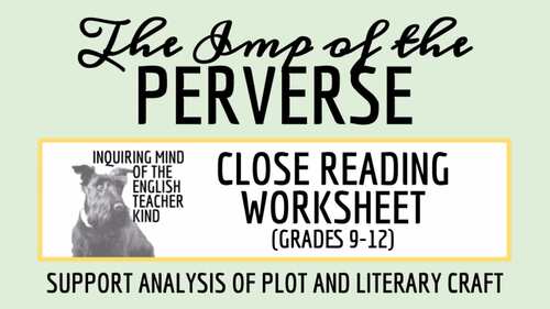 "The Imp of the Perverse" by Edgar Allan Poe Close Reading Analysis ...