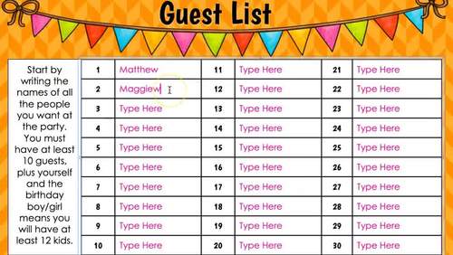 Birthday Math Project Based Learning PBL - Distance Learning | TPT