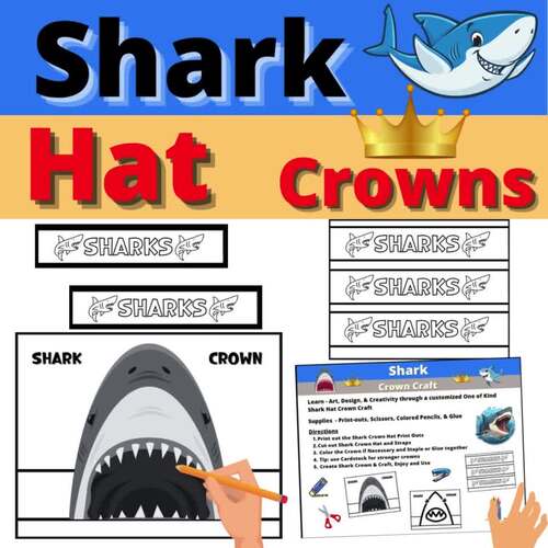 Shark Crown Craft Hat Activity with Sharks Activities Coloring Questions