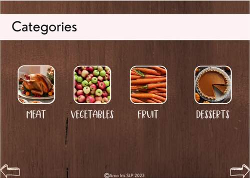 Thanksgiving Categories by Arco Iris SLP | TPT