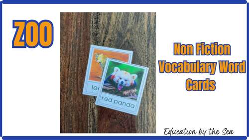 Zoo Animals Non Fiction Picture Word Cards K-2 and ESL by Education by ...