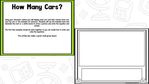 Math It Up! Subtracting Cars by Kindergarten Smorgasboard | TPT