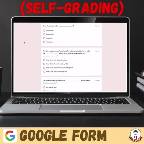 Groundhog day Self Grading Google Forms Distance Learning 3rd to 5th Grades