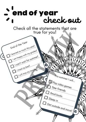 End of Year Activities Packet High + Middle School Early Finishers Fun Work