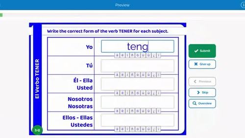 El Verbo TENER (To HAVE) - Conjugation Activities - Boom Cards by NATAM