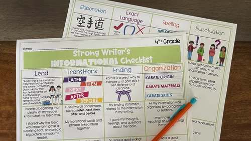 4th Grade Informational Writing by The Self-Sufficient Classroom