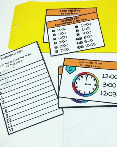 Telling Time Games and Task Cards - Telling Time Differentiated Activities