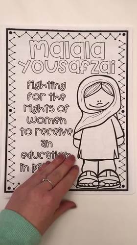 Malala Yousafzai Women's History Activities by impact in intermediate