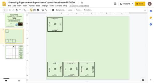 Evaluating Trigonometric Expressions Cut and Paste Activity BUNDLE!